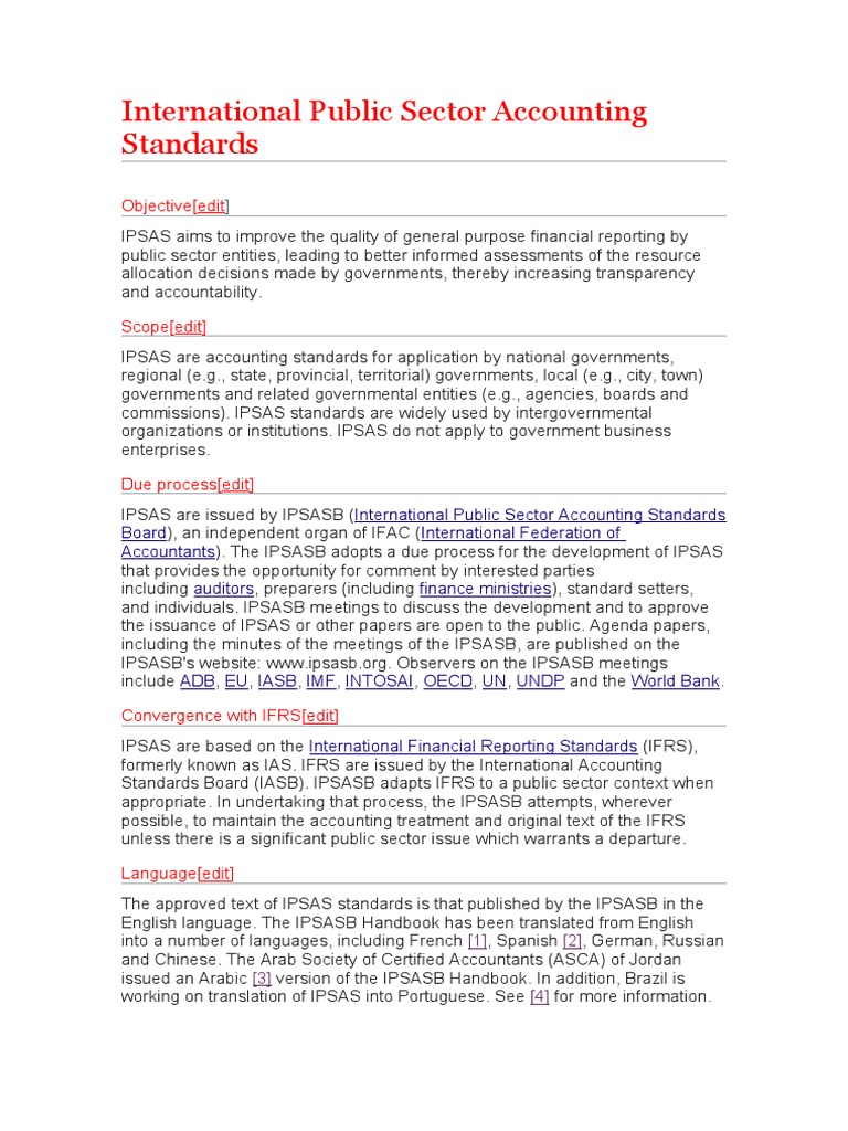 Overview of International Public Sector Accounting Standards | PDF ...
