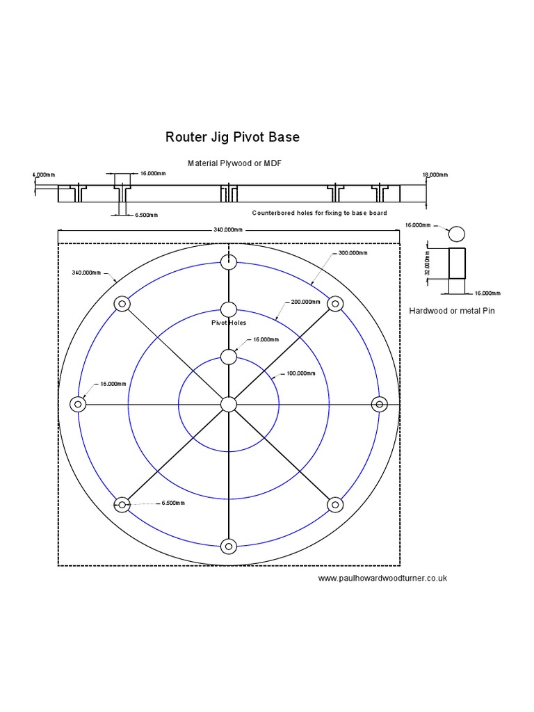 Router Jig Pivot Base Guide | PDF | Nut (Hardware) | Screw