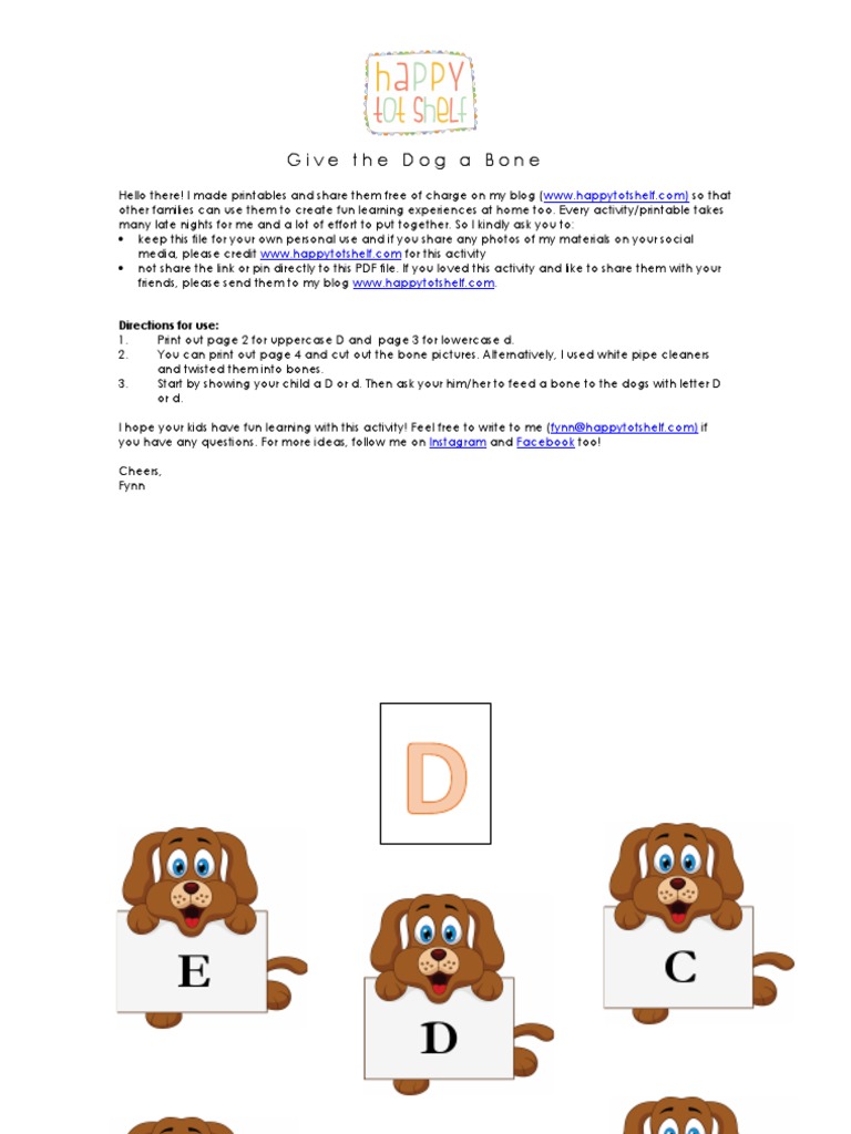 Give The Dog A Bone: Directions For Use | PDF | Language Arts & Discipline