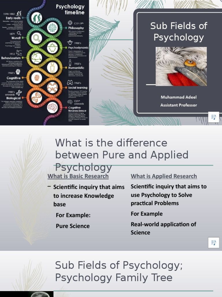 Sub Fields of Psychology: Muhammad Adeel Assistant Professor | PDF ...