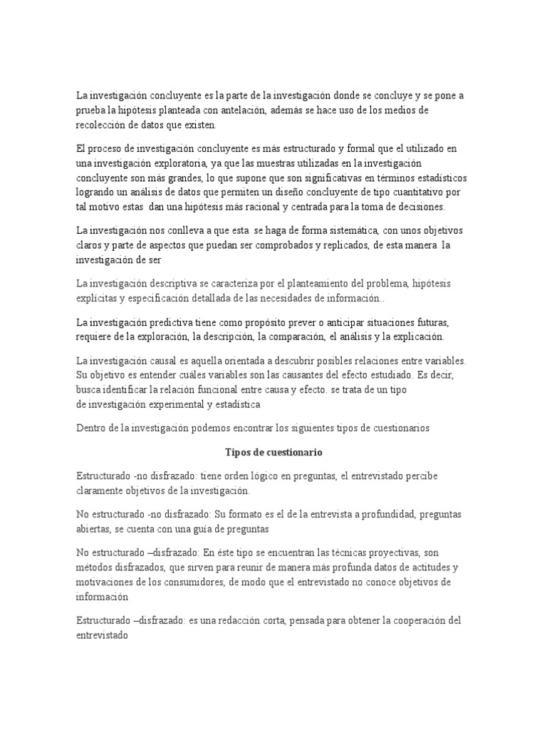 La Investigación Concluyente Esinvestigacion Concluyente | PDF ...