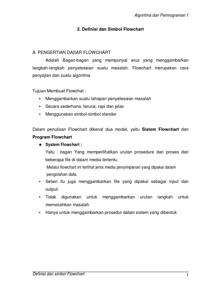 2 Definisi Dan Simbol Flowchart PDF | PDF