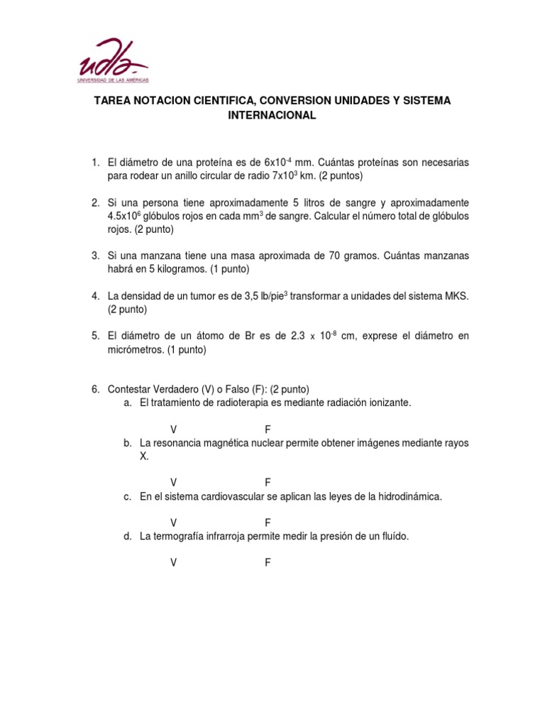 Tarea Conversión Unidades | PDF