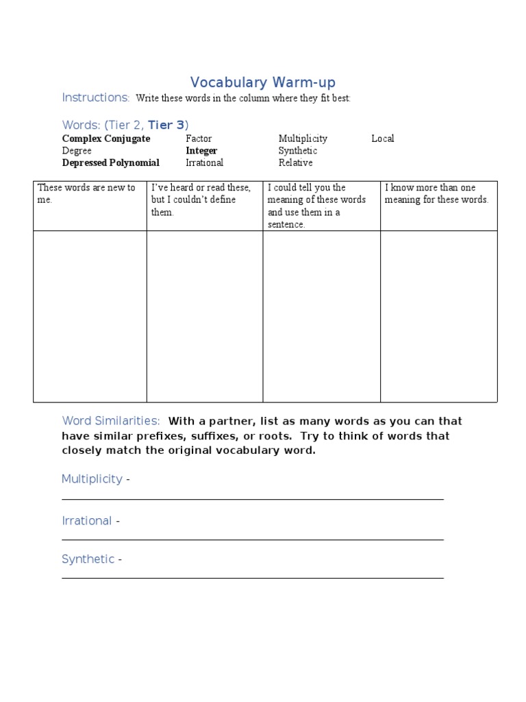 Vocabulary Building | PDF