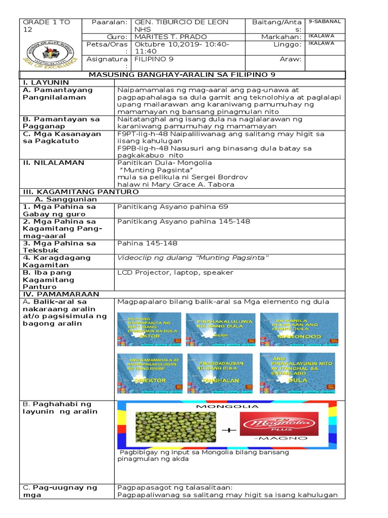 DLP-GENTNHS "Munting Pagsinta" | PDF