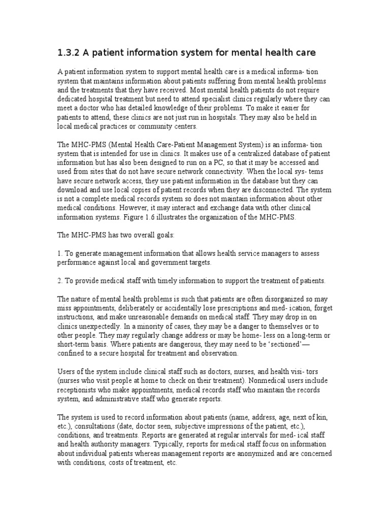 1.3.2 A Patient Information System For Mental Health Care | PDF ...