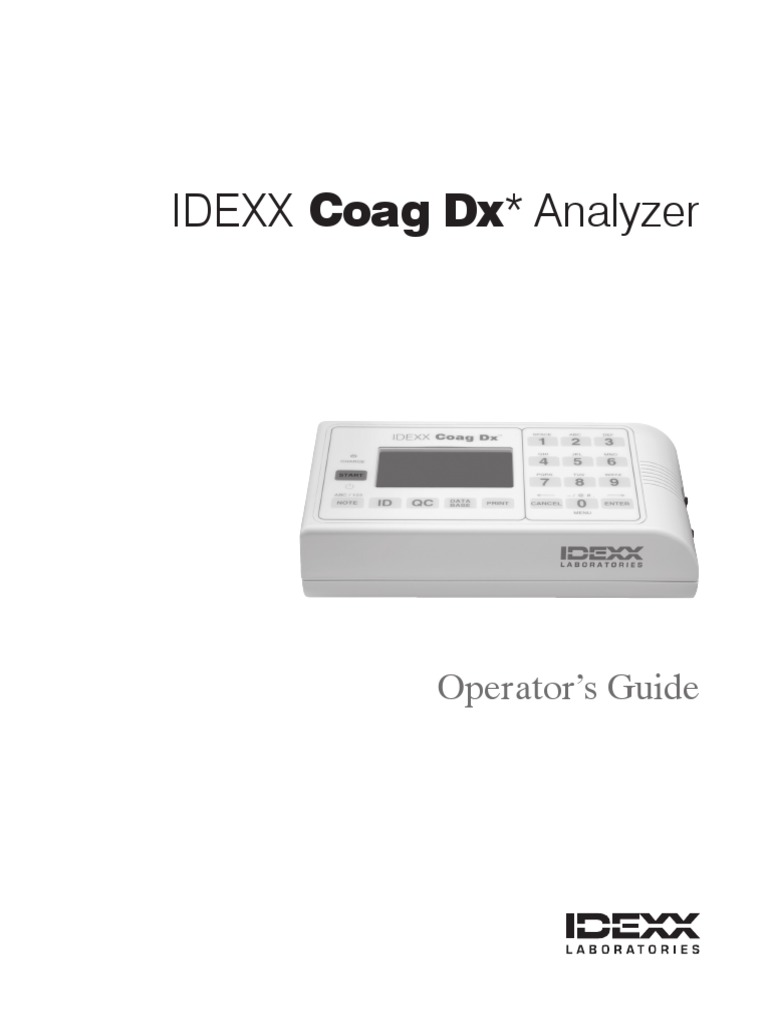 Coag DX Operators Guide en PDF | PDF | Coagulation | Tissue (Biology)