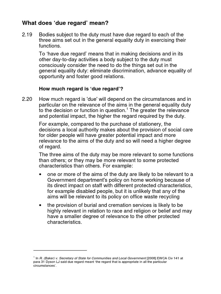 What Does Due Regard Mean | PDF