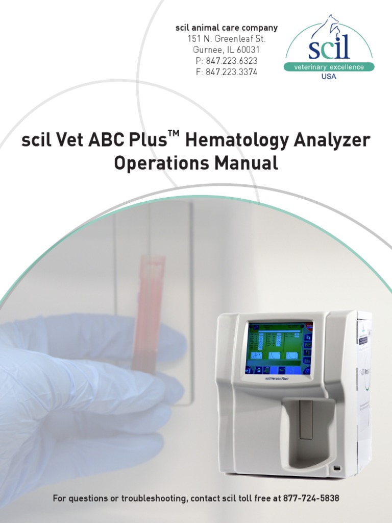 Scil Vet ABC Plus Hematology Analyzer Operations Manual: Scil Animal ...