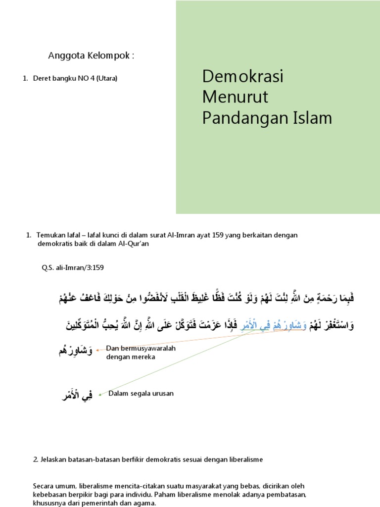 Demokrasi dalam Islam dan Liberalism | PDF