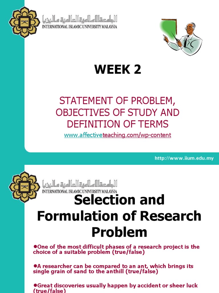 Week 2 - Selection and Formulation of Research Problem DR ENGKU&NOR ...