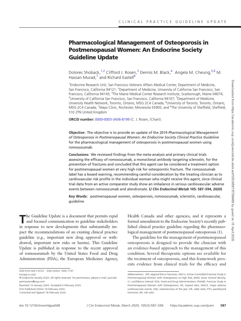 Guideline 2020 | PDF | Osteoporosis | Hormone Replacement Therapy