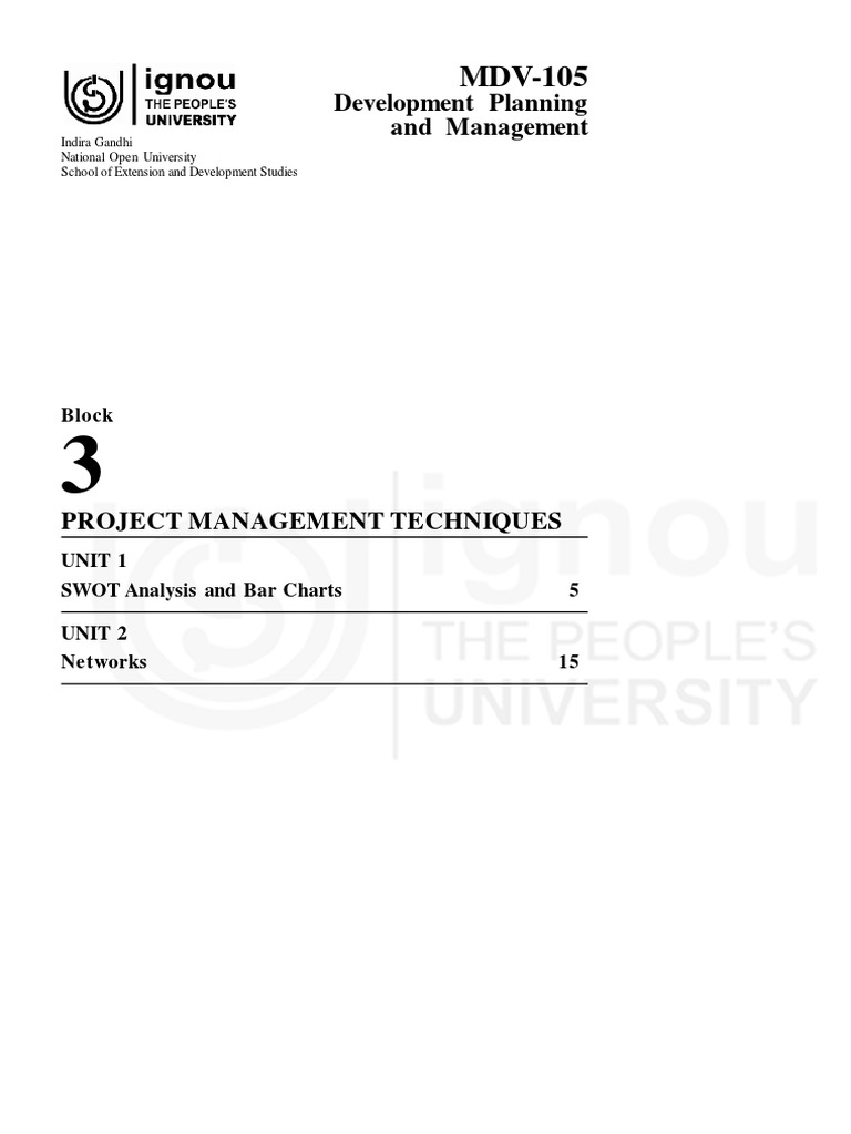 Block-03 Project Management Techniques PDF | PDF | Swot Analysis ...