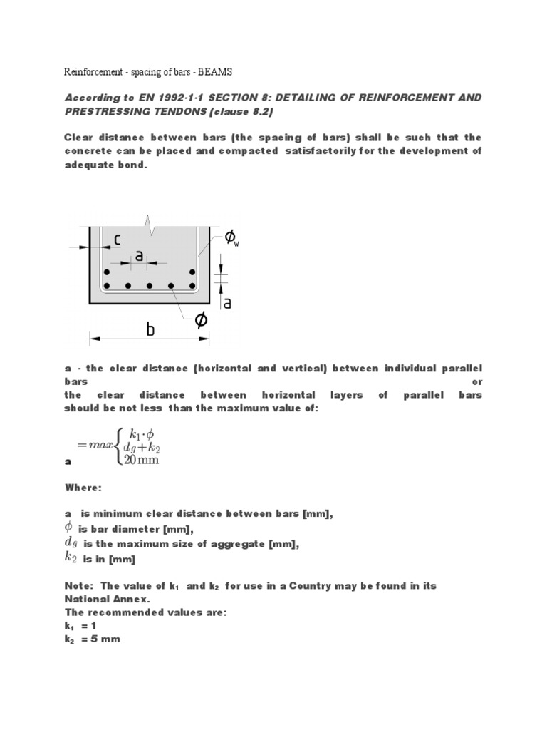 Spacing of Reinforcement | PDF | Ton | Yield (Engineering)