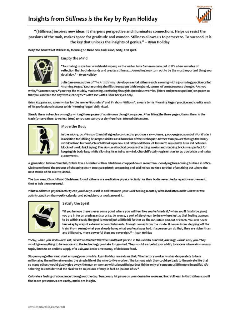 Stillness Is The Key PDF | PDF