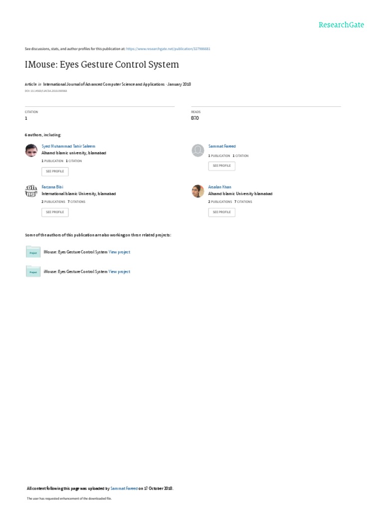 IMouse Eyes Gesture Control System PDF | PDF | Retina | Python ...