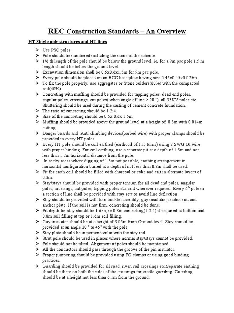 REC Standards To Follow | PDF | Insulator (Electricity) | Manufactured ...