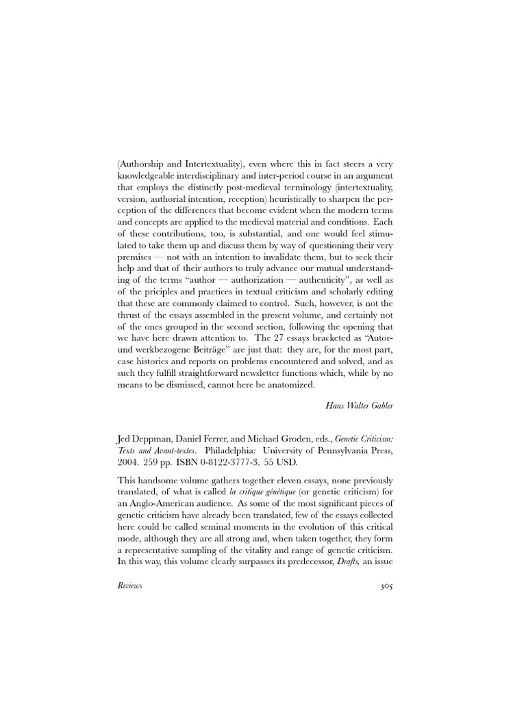 Genetic Criticism Texts and A PDF | PDF | James Joyce | Author