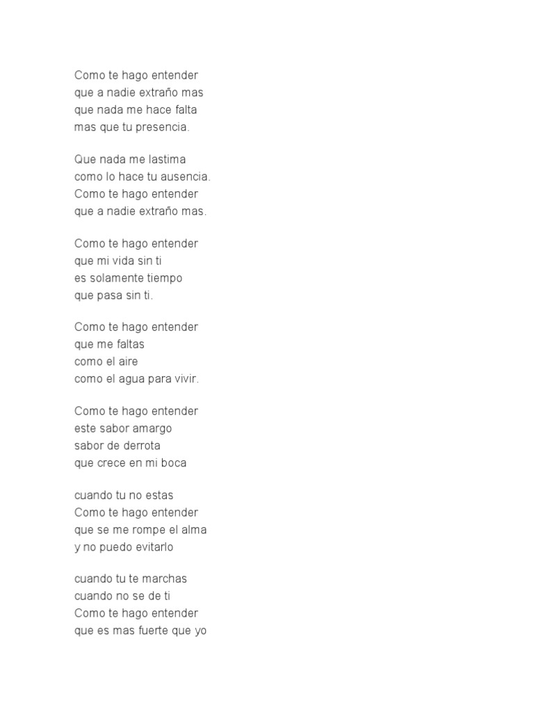 Como Te Hago Entender | PDF
