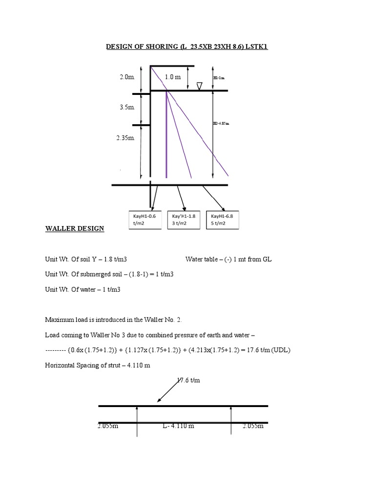 16.20X20.55X7.85 Shoring Design | PDF
