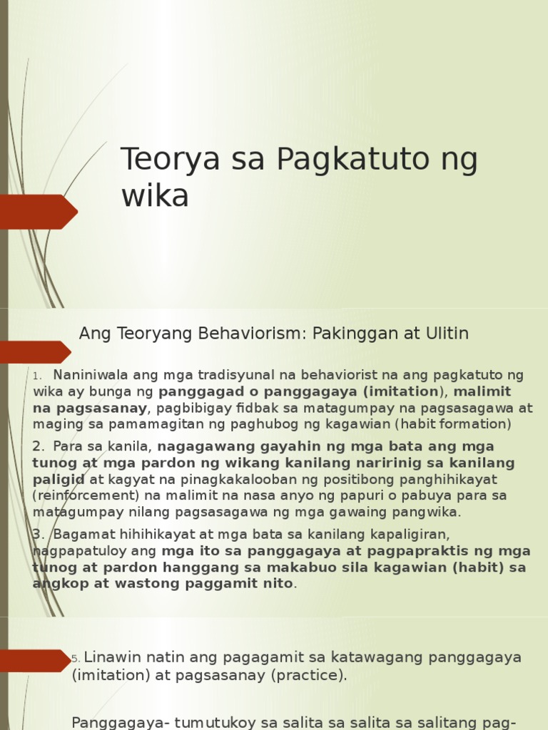 Teorya Sa Wika | PDF