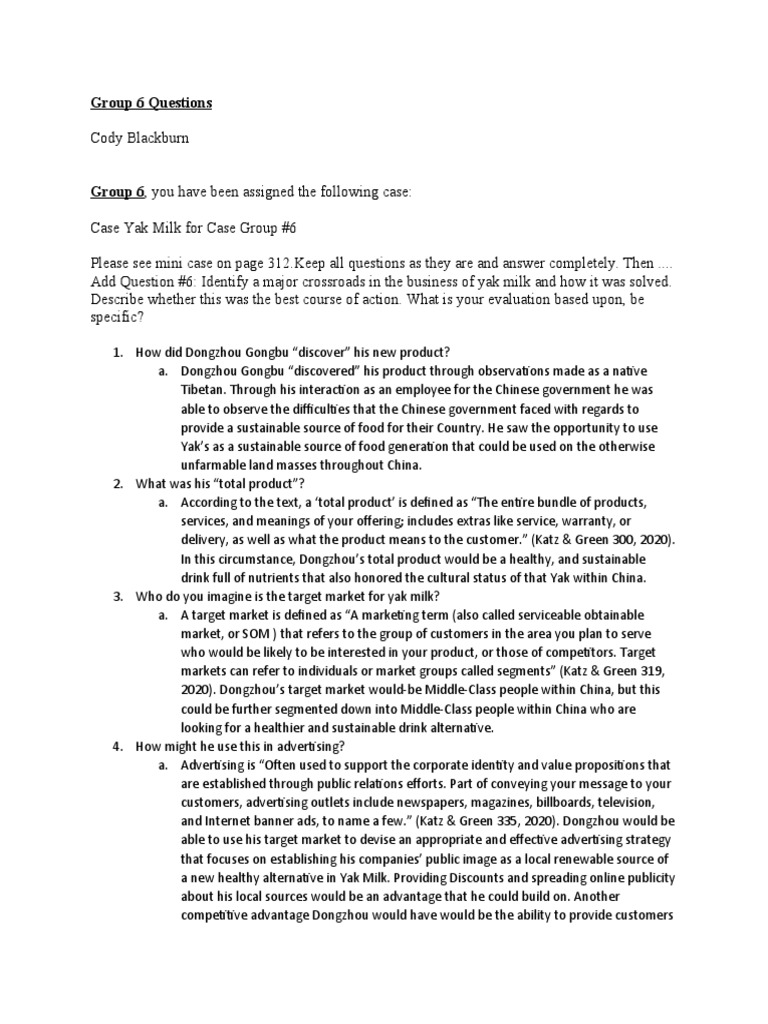 Yak Milk Business Strategy Analysis | PDF | Competitive Advantage ...