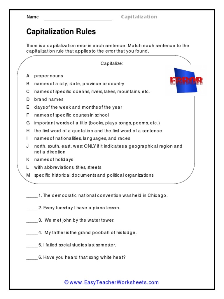 Capitalization Rules | PDF