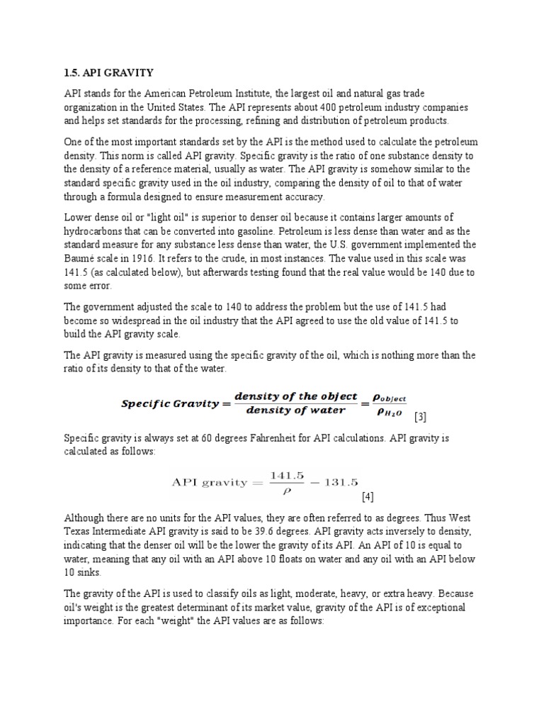 1.5. Api Gravity | PDF | Barrel (Unit) | Petroleum