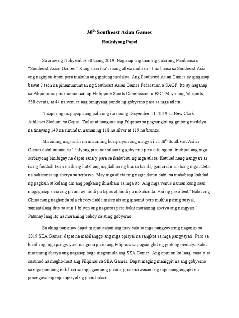 30th Southeast Asian Games | PDF