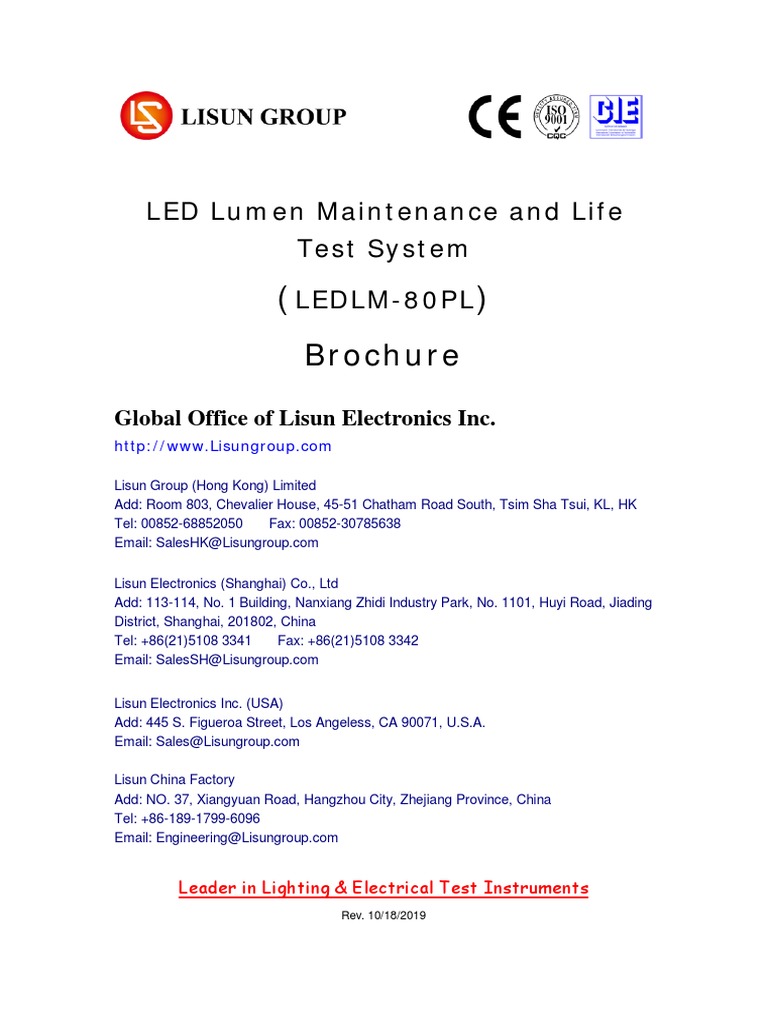 Led Lumen Maintenance and Life Test System | PDF | Lighting | Light