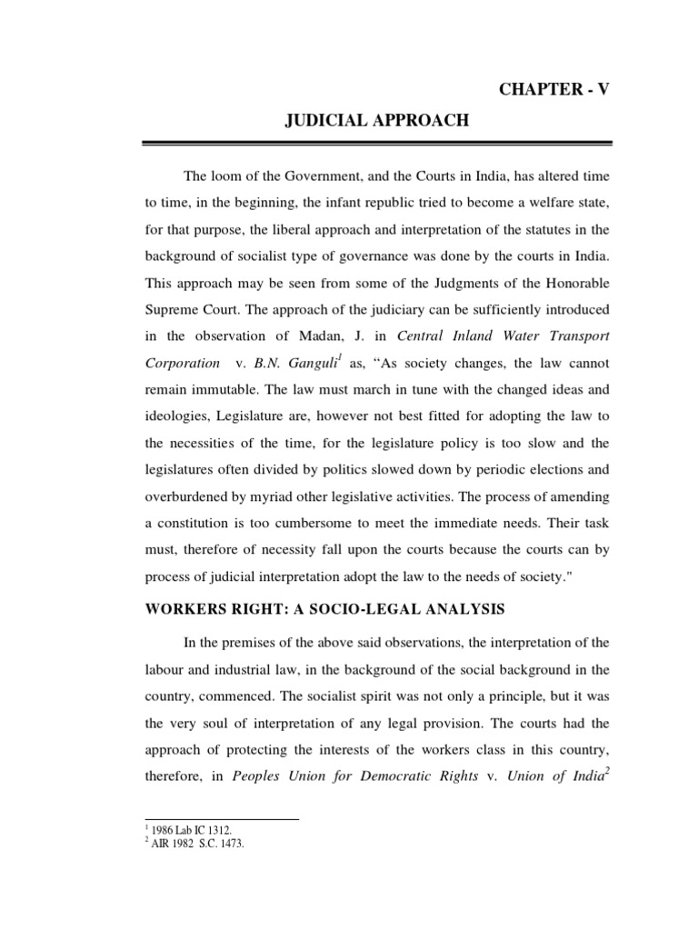 Chapter - V Judicial Approach: Corporation v. B.N. Ganguli | Download ...
