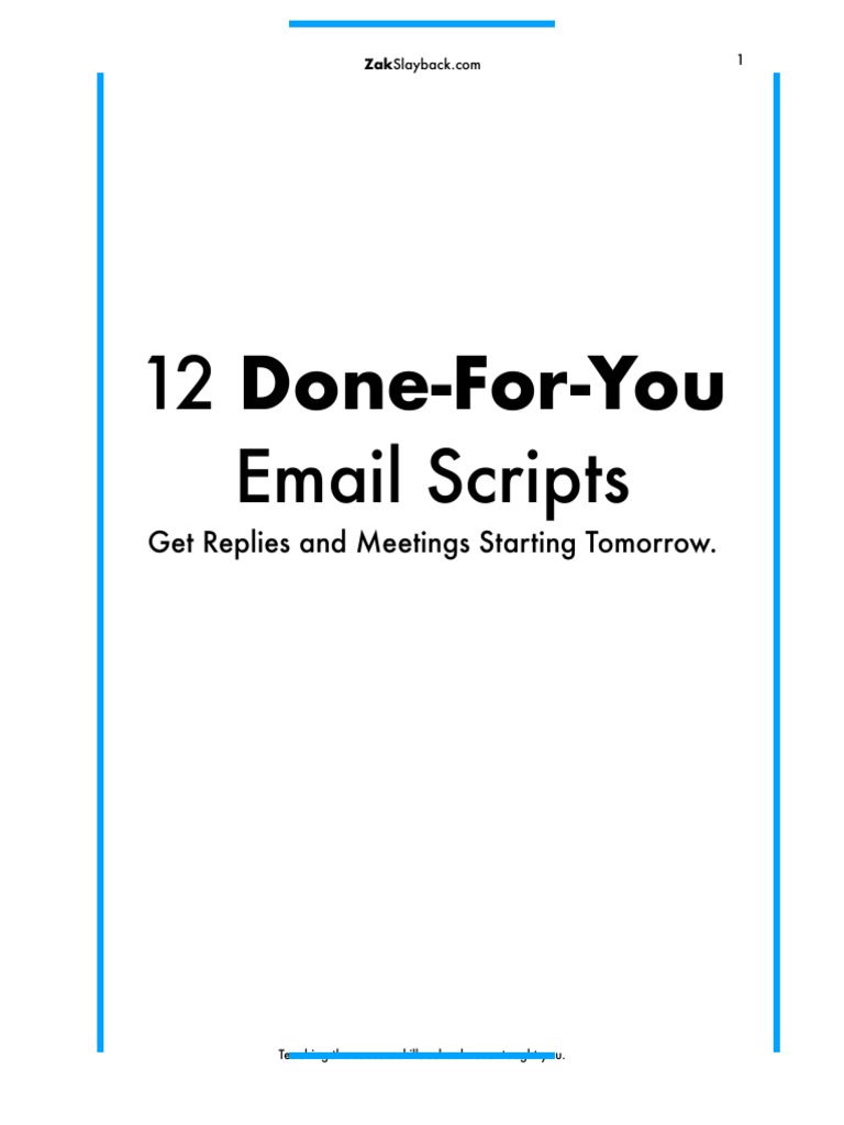 12 Done-For-You Email Scripts: Get Replies and Meetings Starting ...