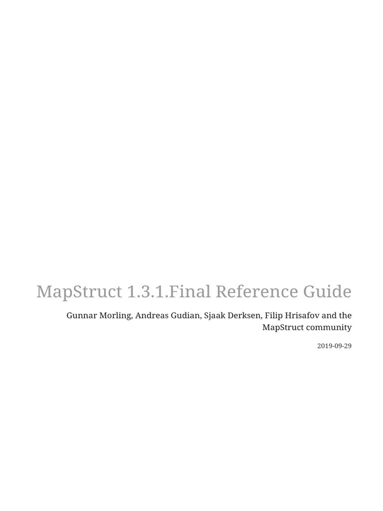 Mapstruct Reference Guide PDF | PDF | Method (Computer Programming) | Class (Computer Programming)