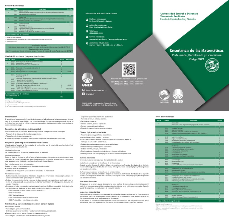 Brochure Ensenanza de Las Matematicas PDF | PDF | Maestros | Enseñanza ...