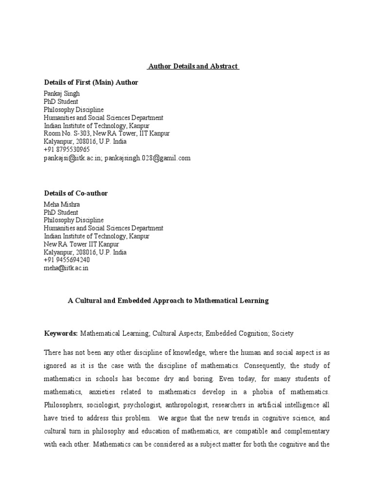 Abstract and Author Details | PDF | Social Science