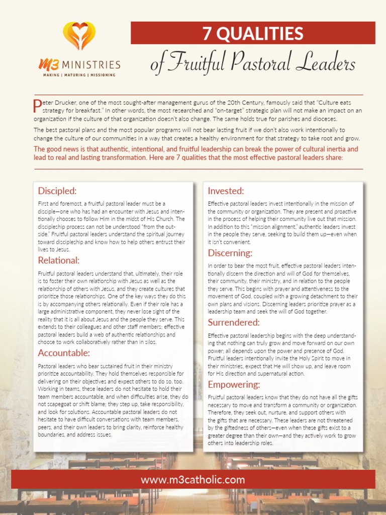 Of Fruitful Pastoral Leaders: 7 Qualities | PDF | Disciple ...