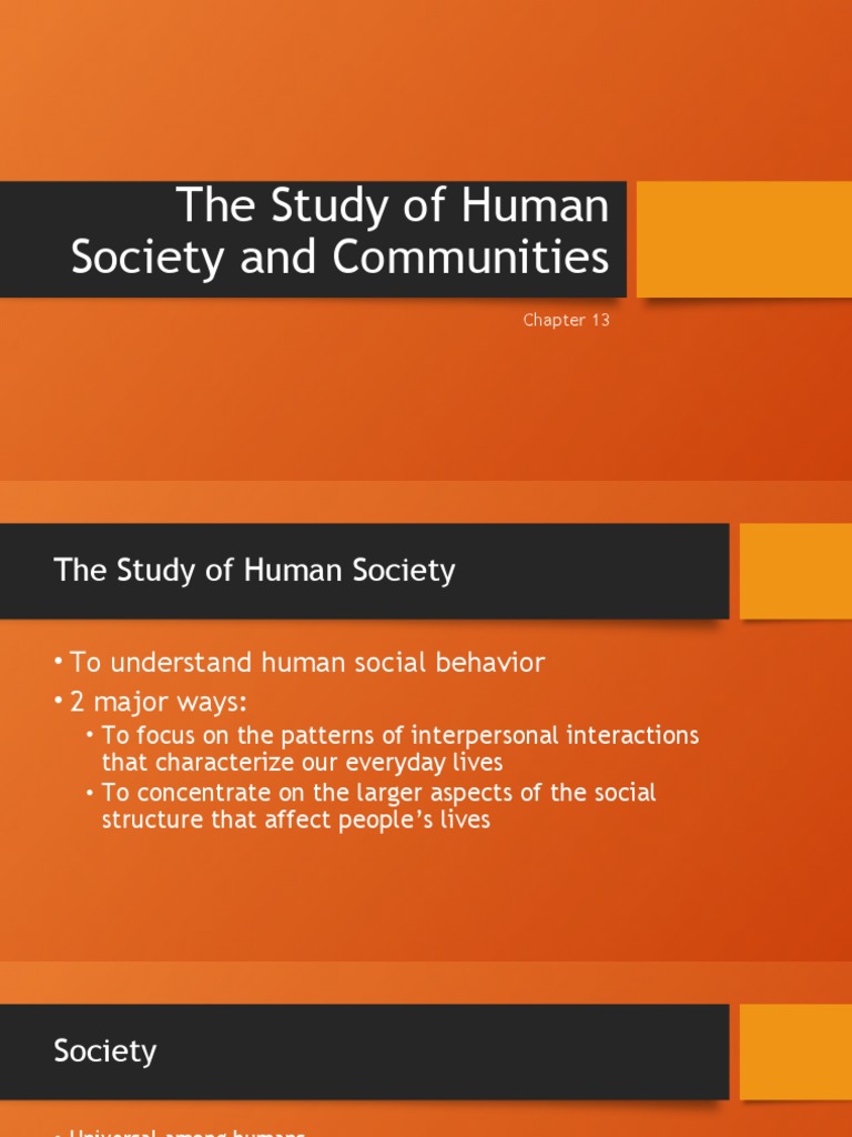 Study of Human Society and Communities | PDF | Community | Society