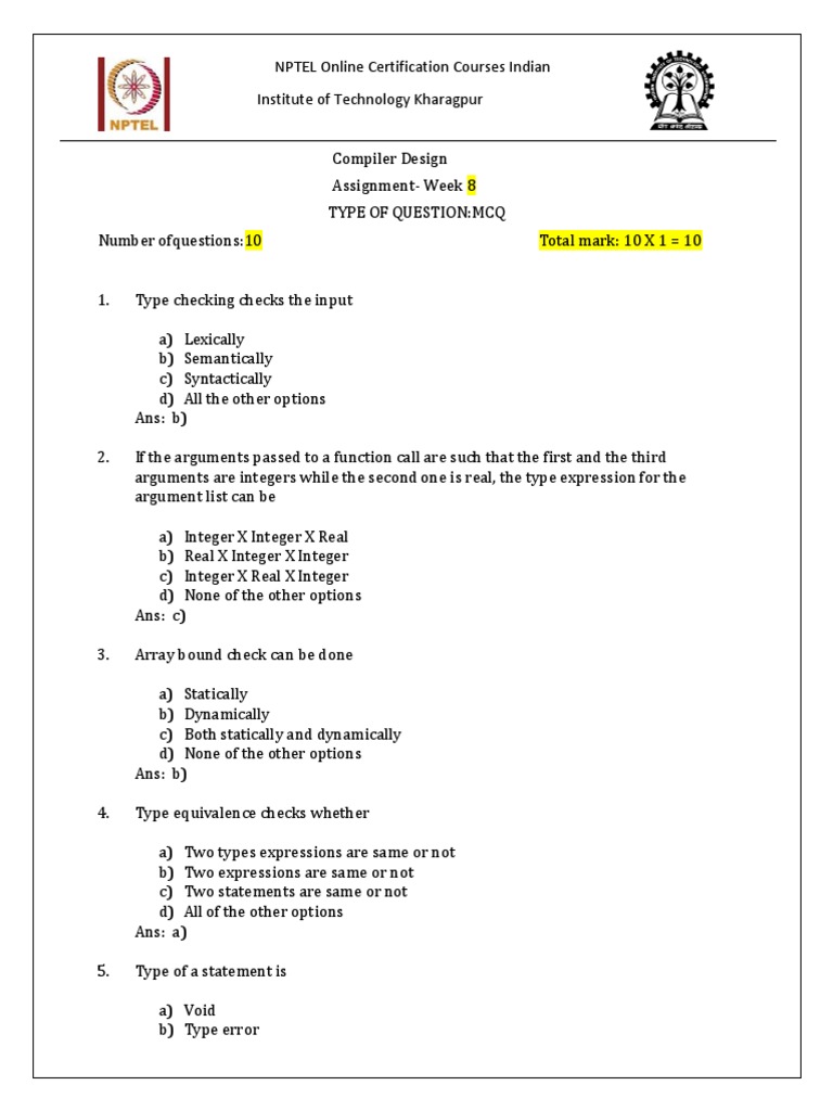 Assignment - 8 - Compiler Design | PDF | Parameter (Computer ... Assignment - 8 - Compiler Design | PDF | Parameter (Computer ...