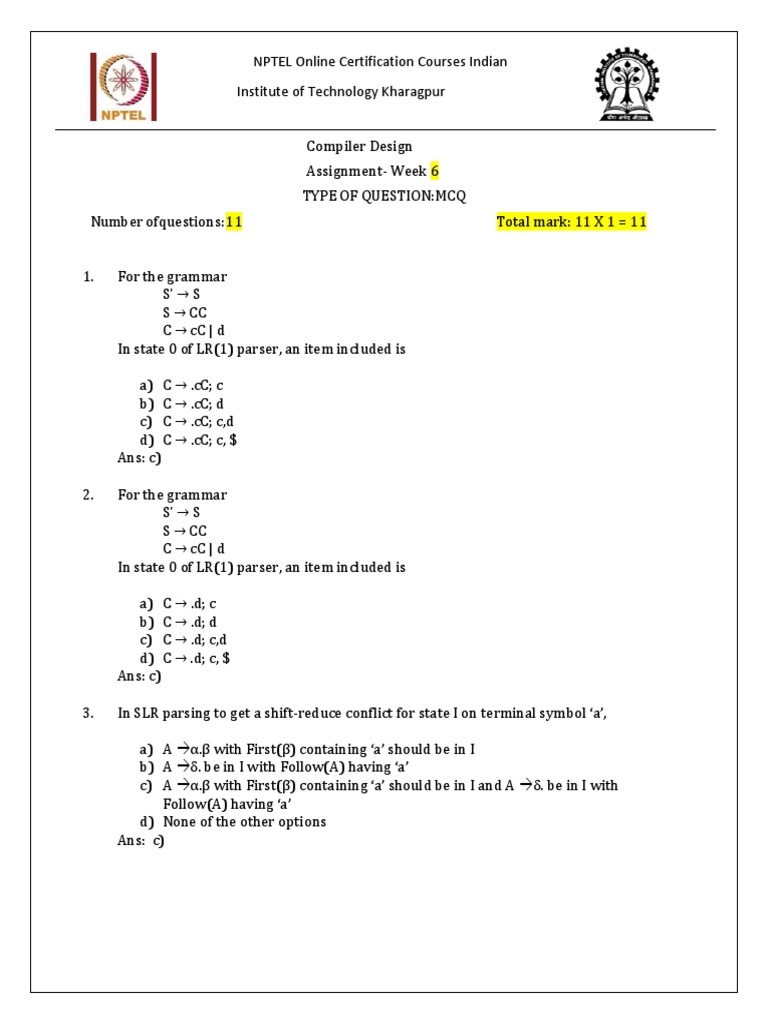 Assignment - 6 - Compiler Design | PDF | Formalism (Deductive) | String ... Assignment - 6 - Compiler Design | PDF | Formalism (Deductive) | String ...
