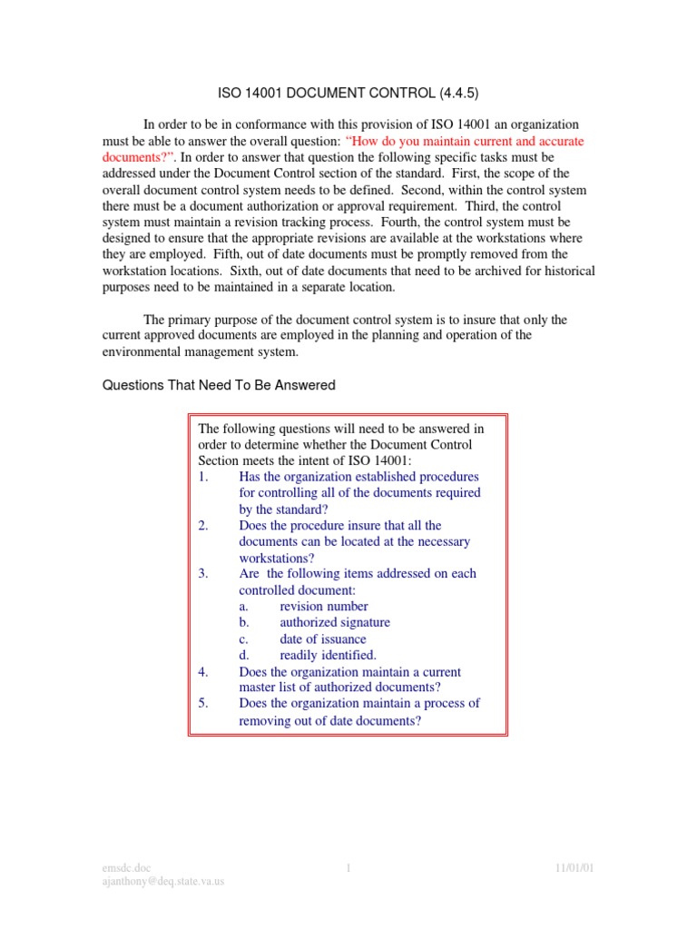 "How Do You Maintain Current and Accurate Documents?": Emsdc - Doc 1 11 ...