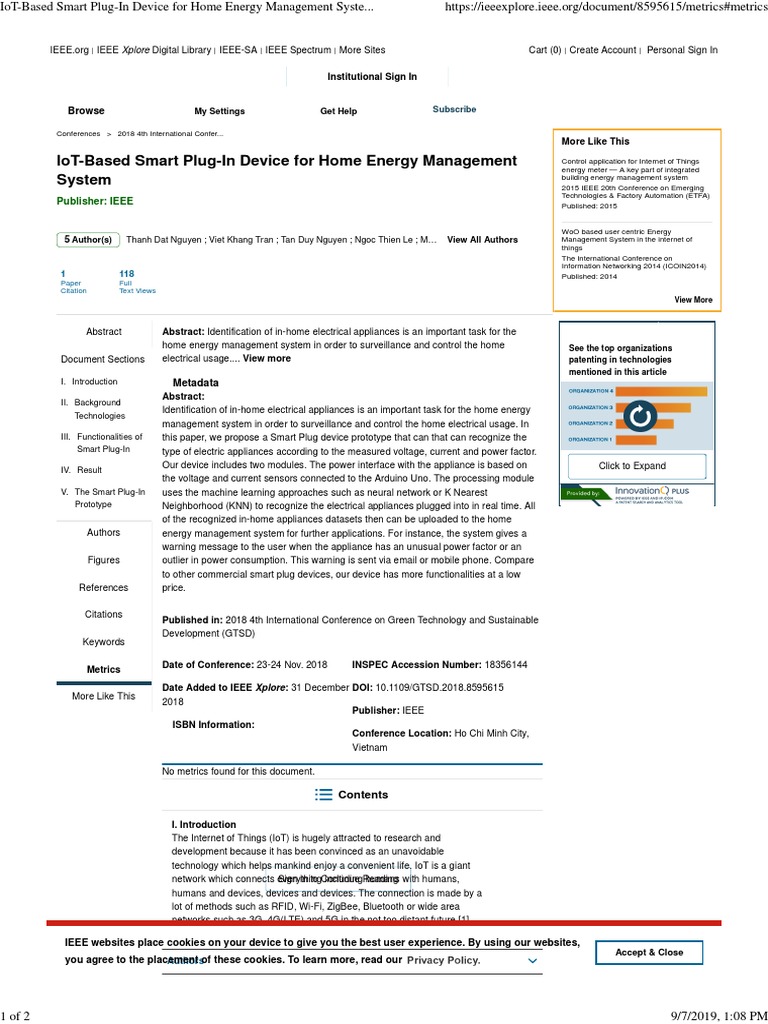 IoT-Based Smart Plug-In Device For Home Energy Management System - IEEE ...
