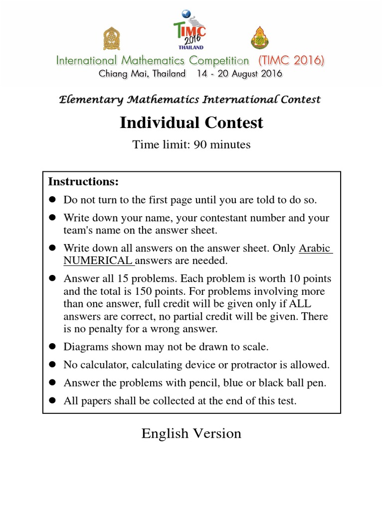Individual IMC 2016 PDF | PDF | Numbers | Area