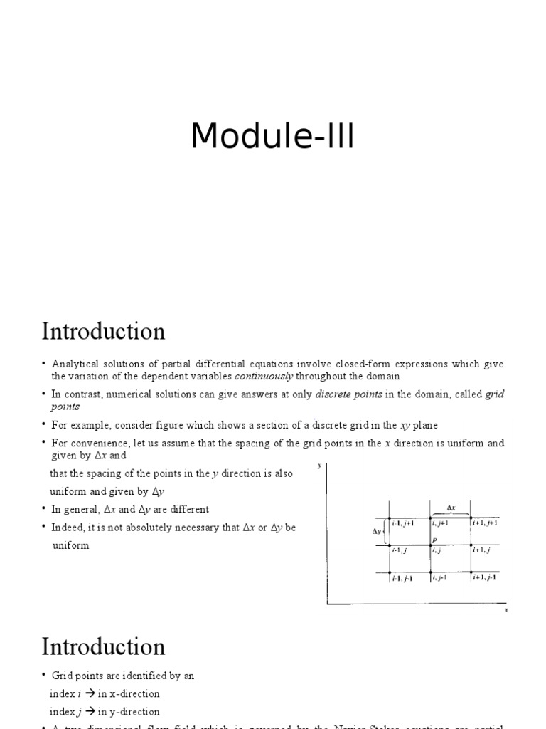 CFD Module-III | PDF | Finite Difference | Numerical Analysis