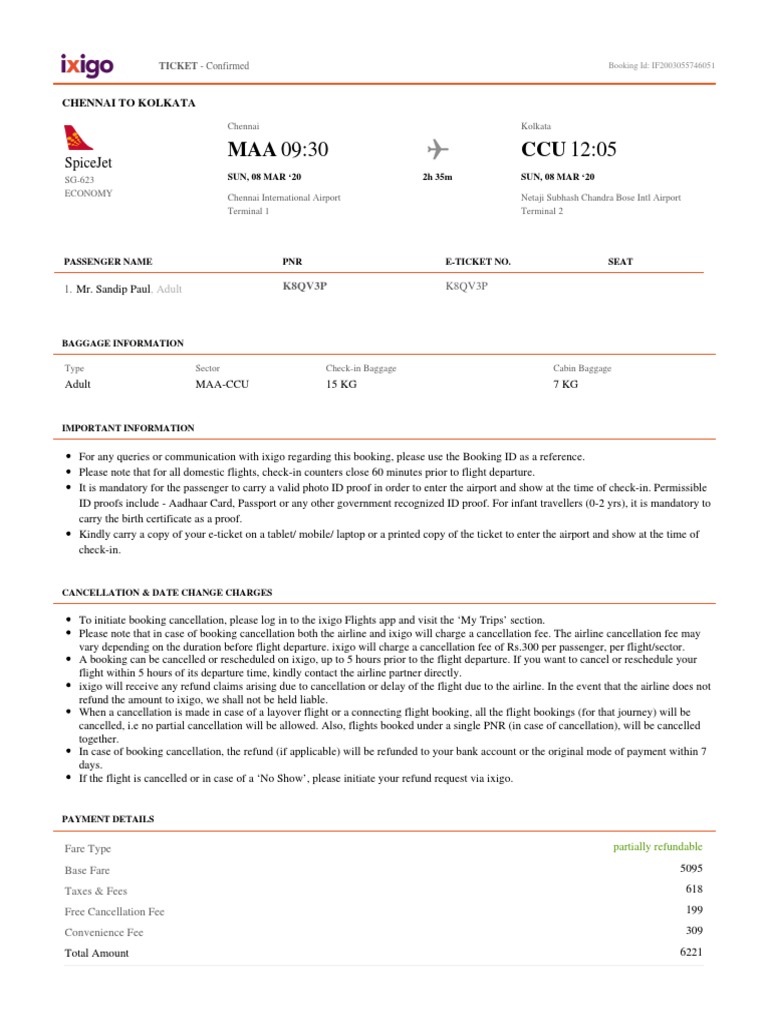 Maa 09:30 Ccu 12:05: Spicejet | PDF | Service Industries | Aviation