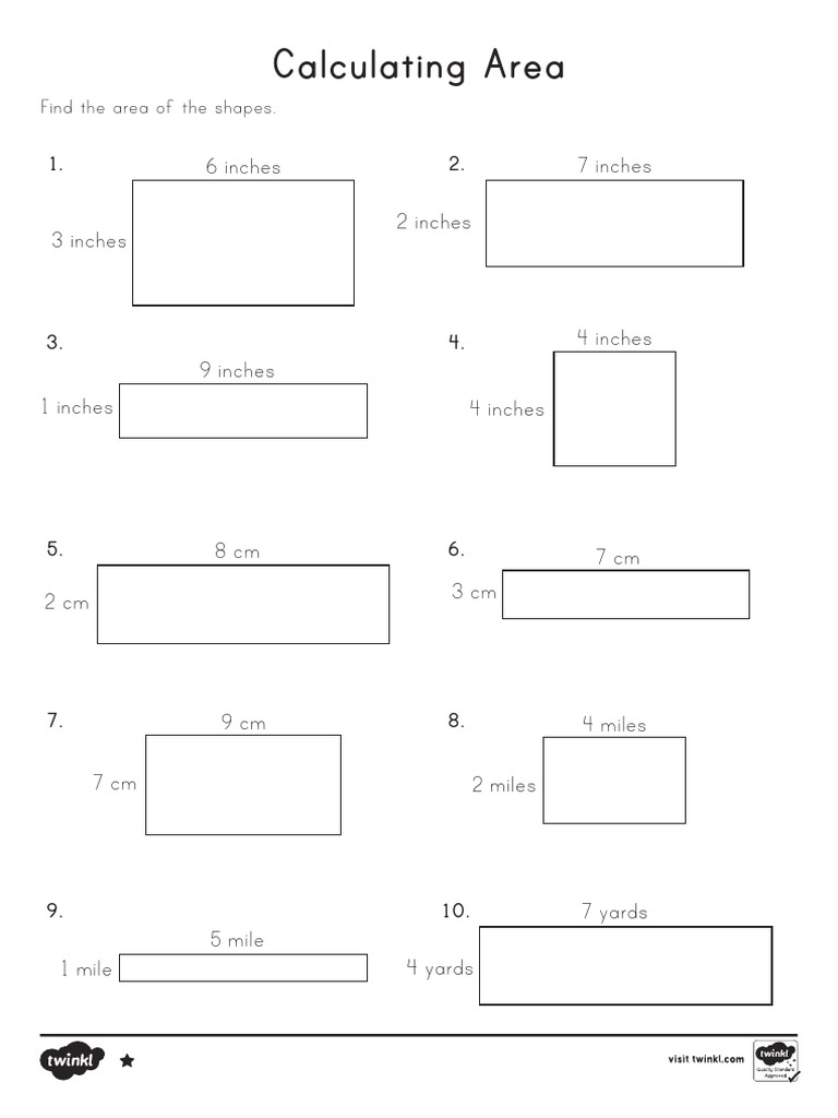 Area Activity Sheets | PDF | Length | Units Of Measurement