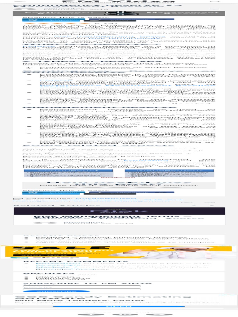 Contingency Reserve VS Management Reserve - PM Vidya | PDF | Agile ...