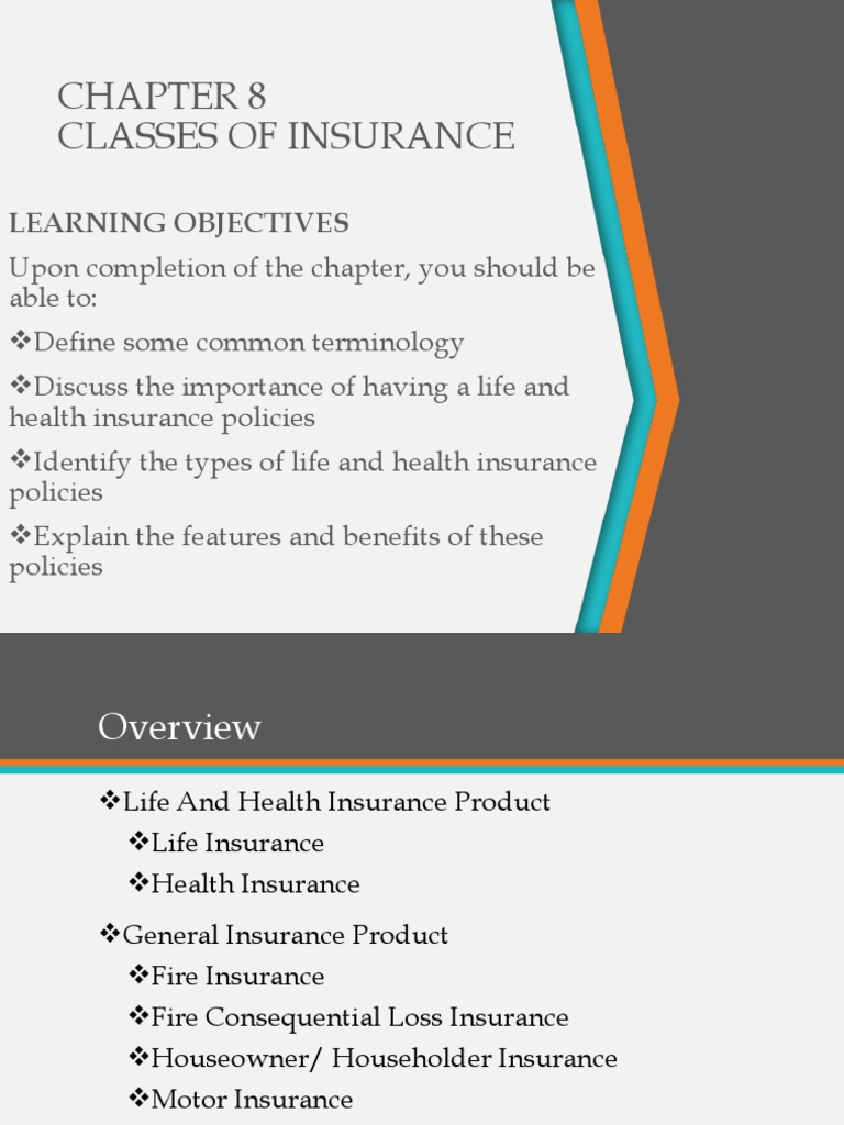Classes of Insurance Products Explained | PDF | Life Insurance ...