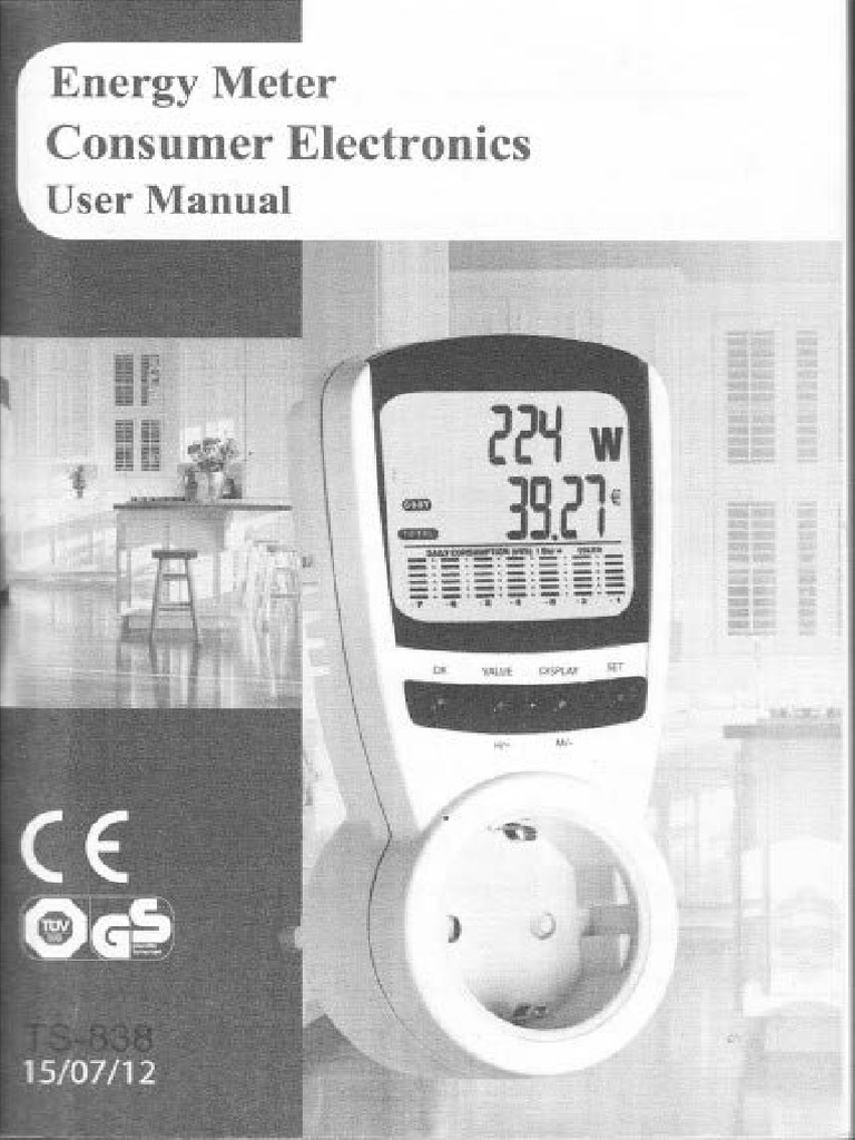Floureon Energy Meter User Manual | PDF | Kilowatt Hour | Quantity