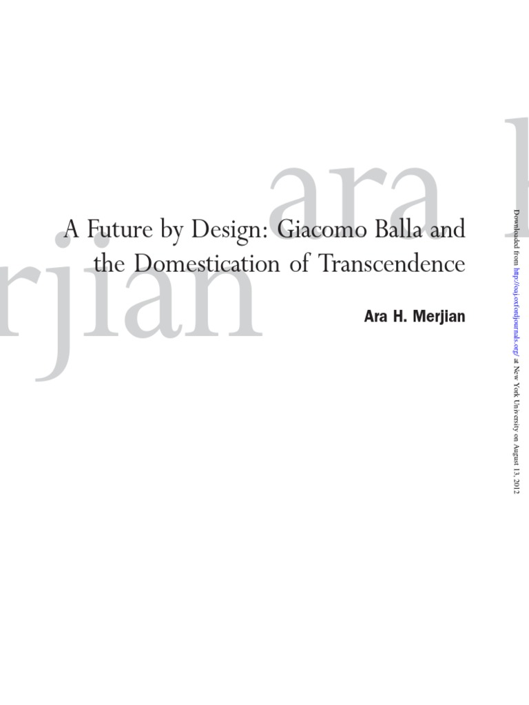 Ara H. Merjian A Future by Design Giacom PDF | PDF | Paintings