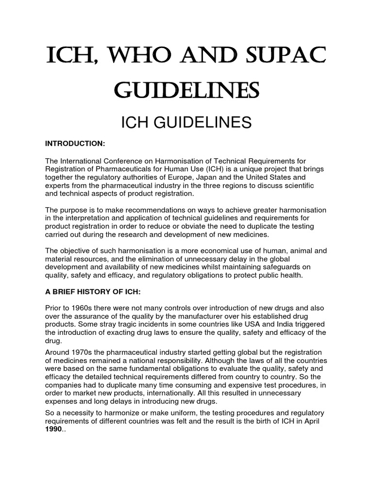 ICH Guidelines Overview and History | PDF | Verification And Validation ...